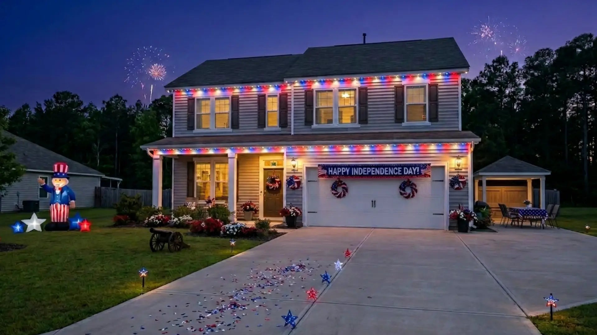 How to Pick Durable Lights Under Eaves of House for Independence Day ...