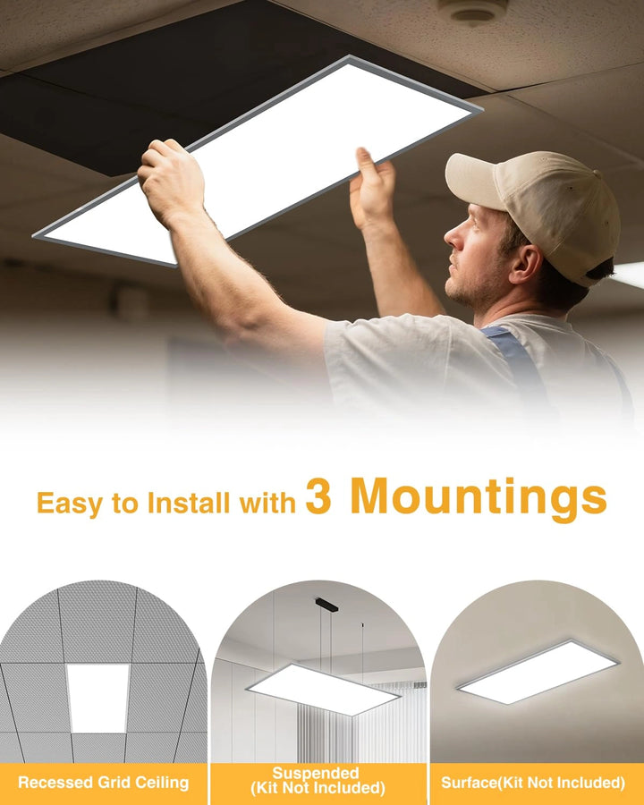 Adjustable 2x4 LED Panel Light - 72W, Dimmable & Dustproof – JC-LGL