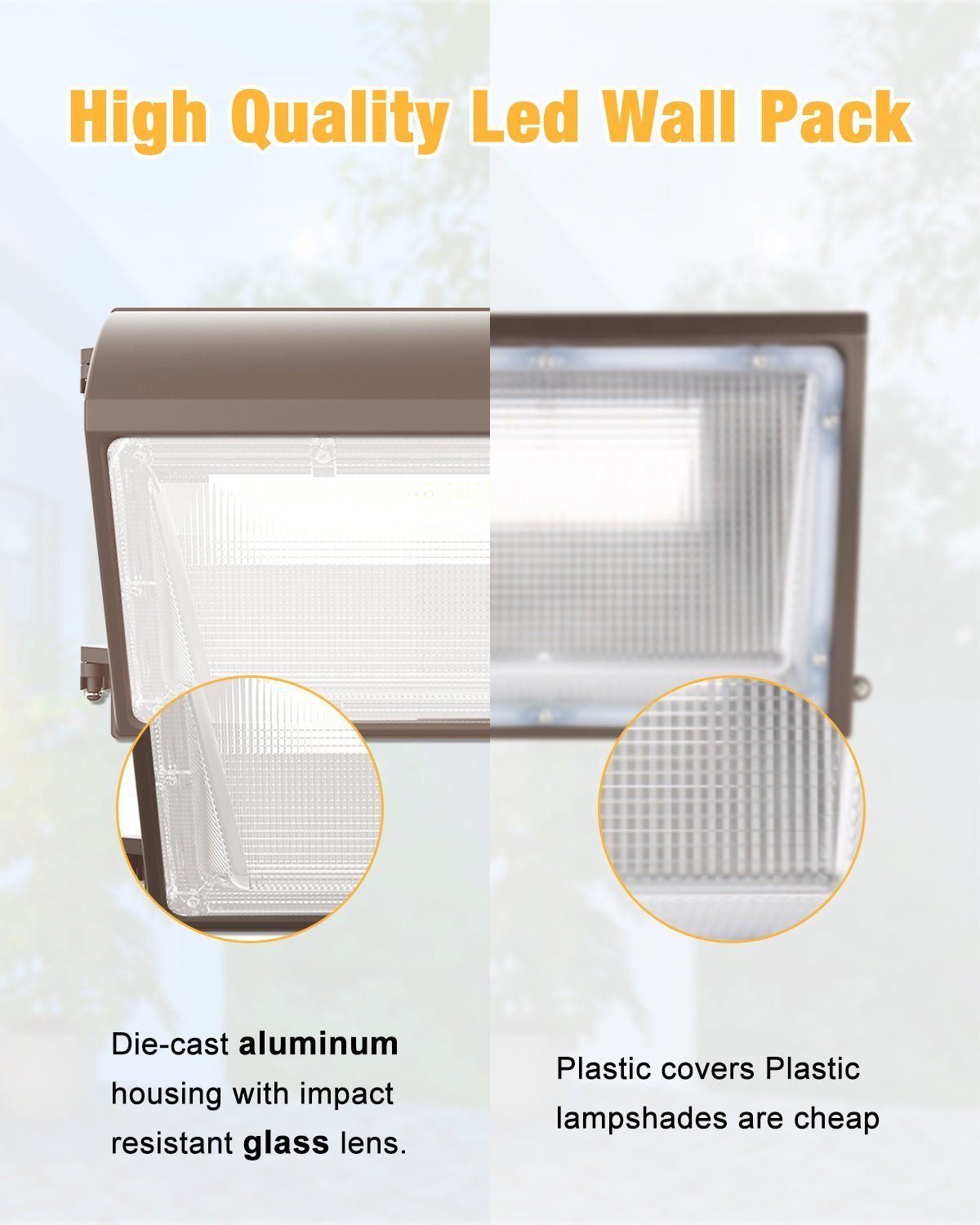 JC-LGL LED Wall Pack 60W, 7800LM Dusk to Dawn, Outdoor Lighting